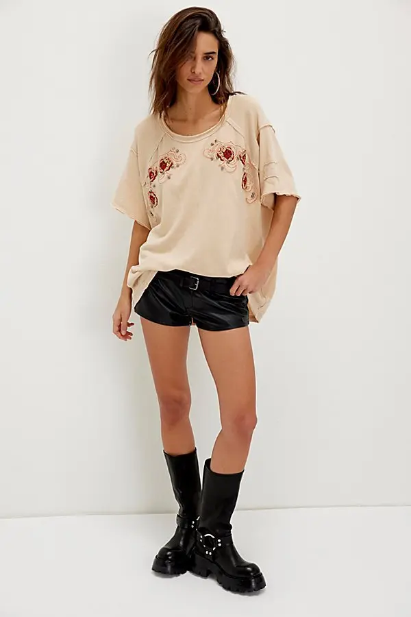 Free People We The Free Harper Tee In Parchment Combo - 22